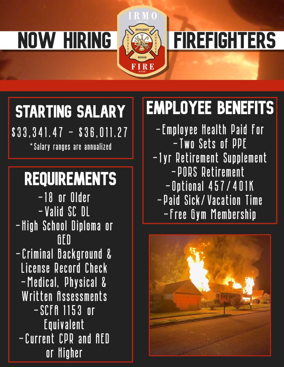 Career Opportunities - Irmo Fire District